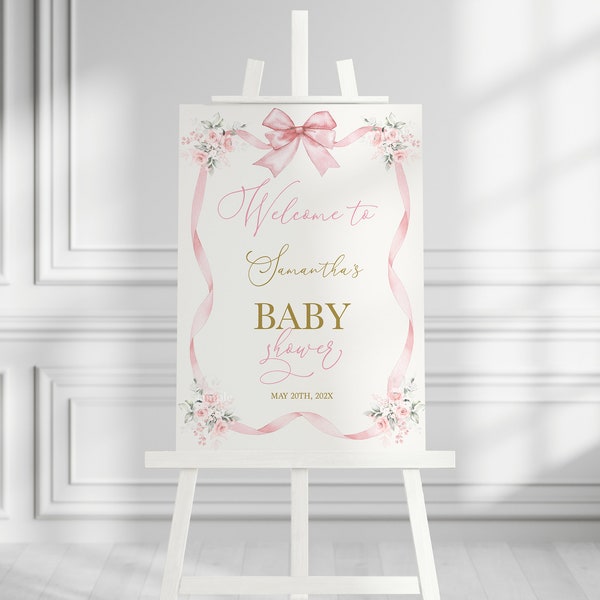 Welcome Sign Bow Baby Shower - Etsy