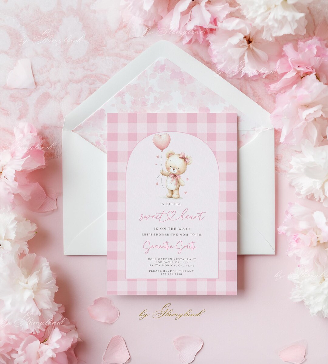 Pink Valentine Baby Shower Invitation: Canva Template (digital Download ...