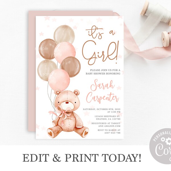 Teddy Bear Invite - Etsy