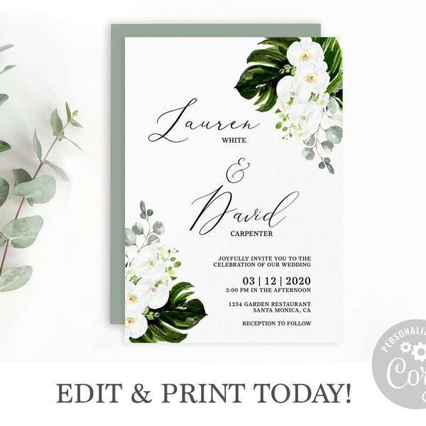 Wedding Invitation Orchid - Etsy