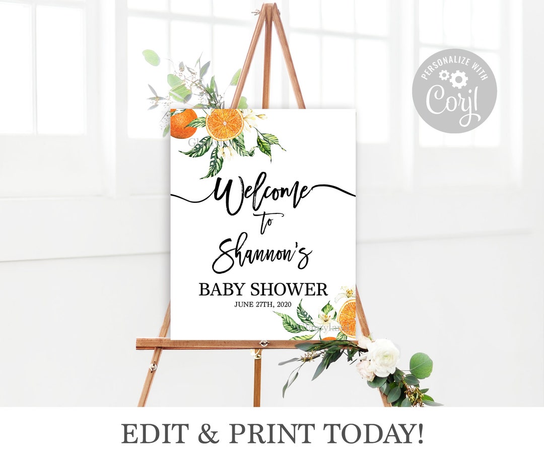 Oranges Welcome Sign, Citrus Cuties Baby Shower, Instant Download ...