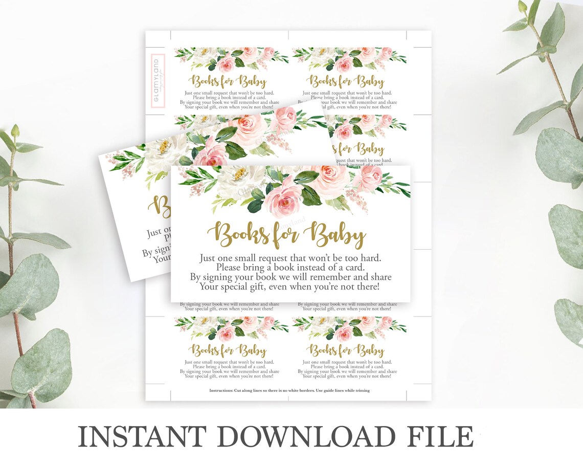 Books for Baby Insert Card Instant Download Baby Shower - Etsy