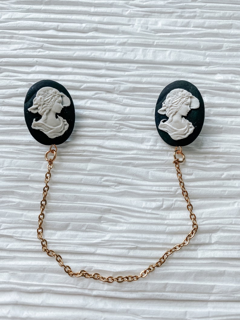 Cameo Collar Pin - Etsy