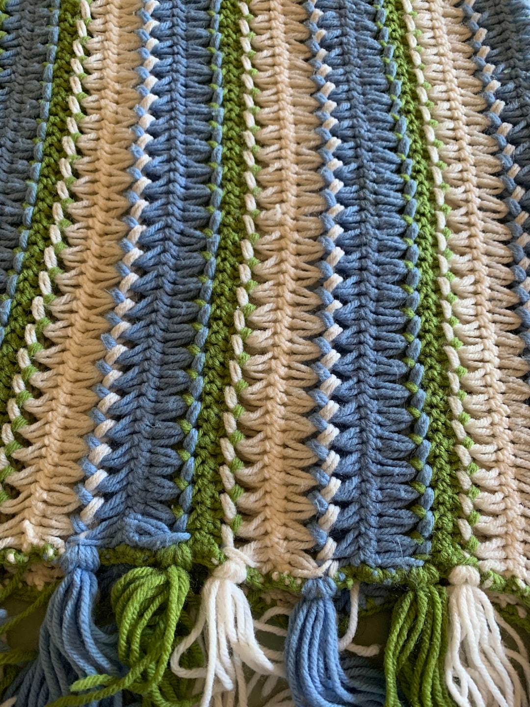 Vintage Handmade Hairpin Lace Afghan, Fringed 100 X 39 - Etsy