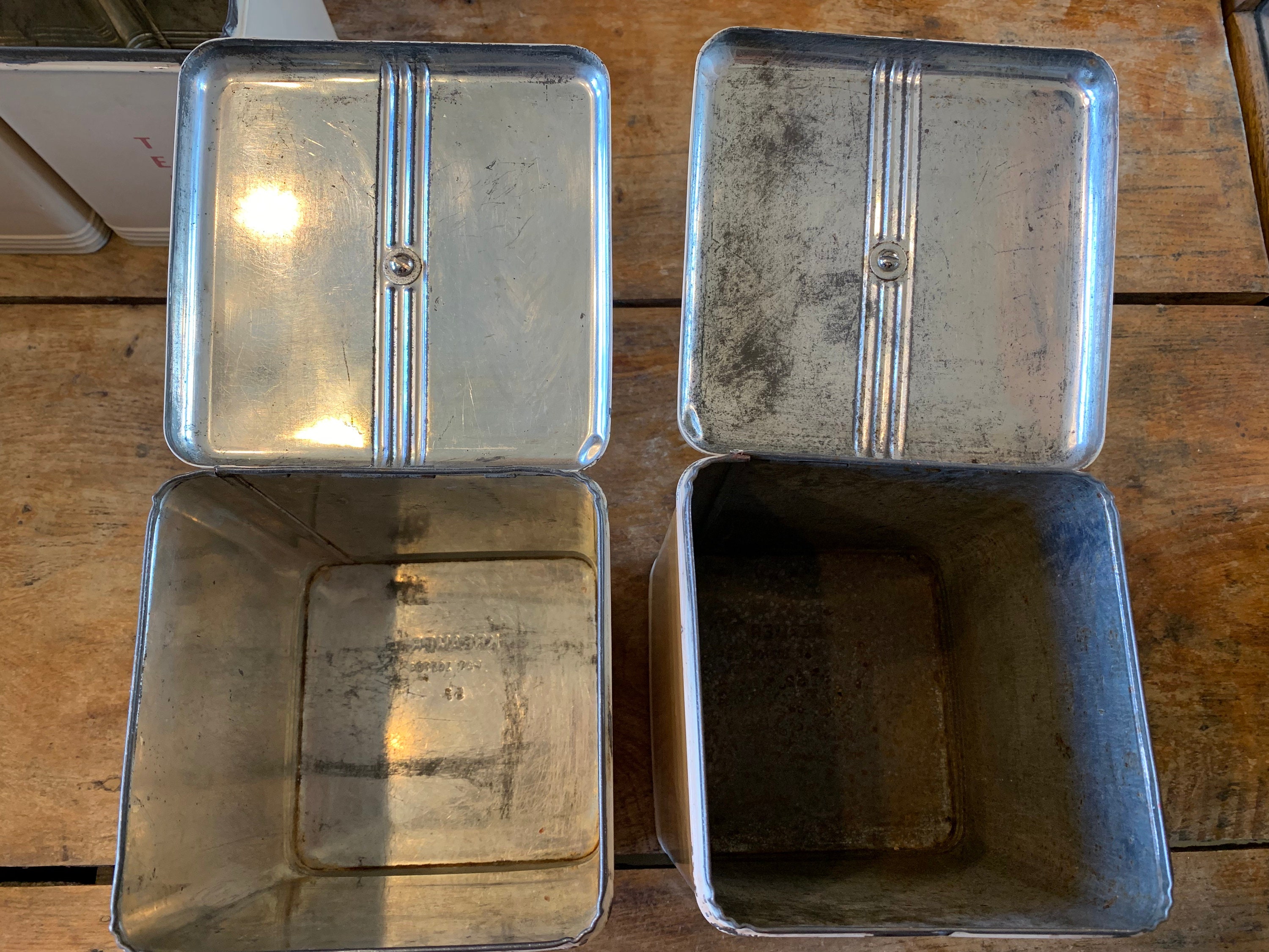 Vintage Kreamer Canisters, 4-can, Cream With Red Lettering, Red ...