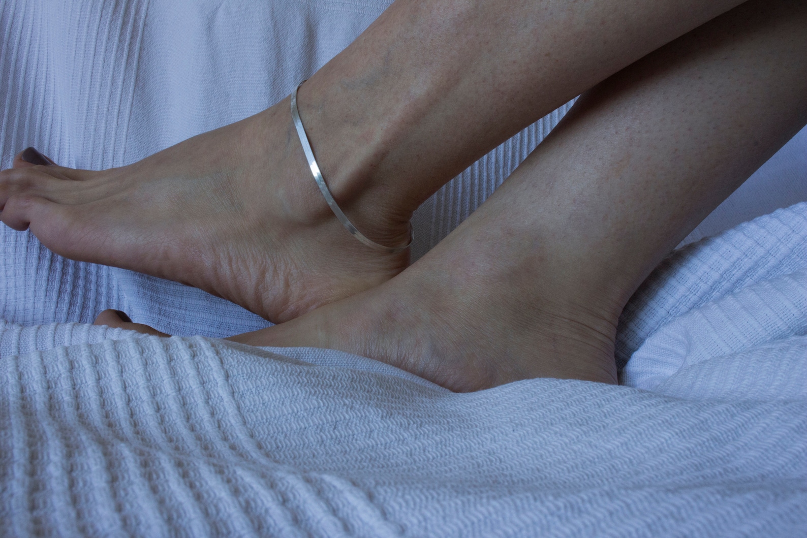 Flat Snake Anklet/ Sterling Silver Herringbone Chain/ | Etsy