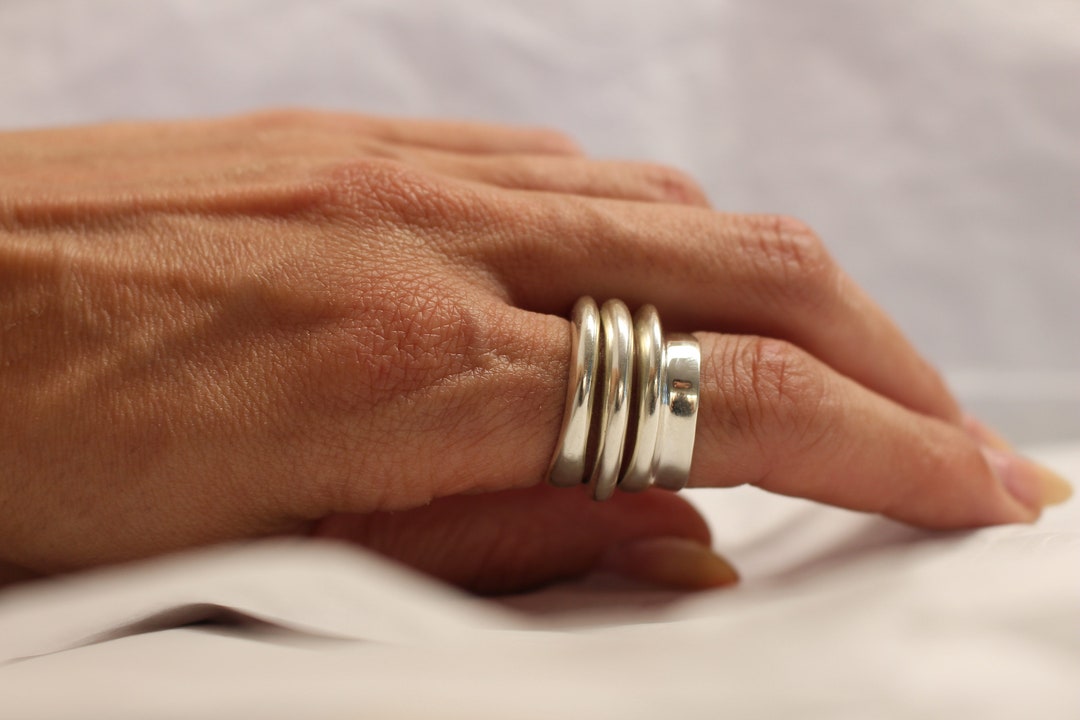 Irregular Contemporary Wide Ring/ Statement Ring From Recycled Sterling ...