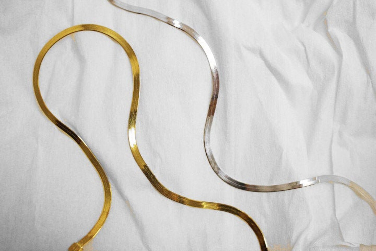 Flat Snake Anklet/ Sterling Silver Herringbone Chain/ | Etsy