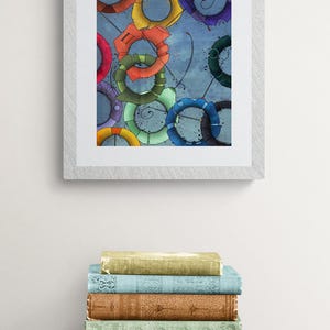 8x10 Colorful Shapes Space Age Design Abstract Space Art Futuristic ...