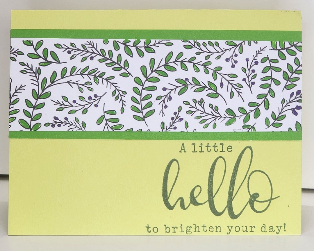 A Little Hello to Brighten Your Day Card, Handmade Greeting Card, Blank ...