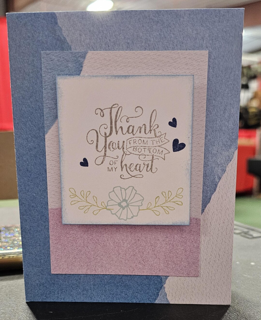 Pastel Watercolor Thank You Card, Handmade Feminine Greeting Card ...