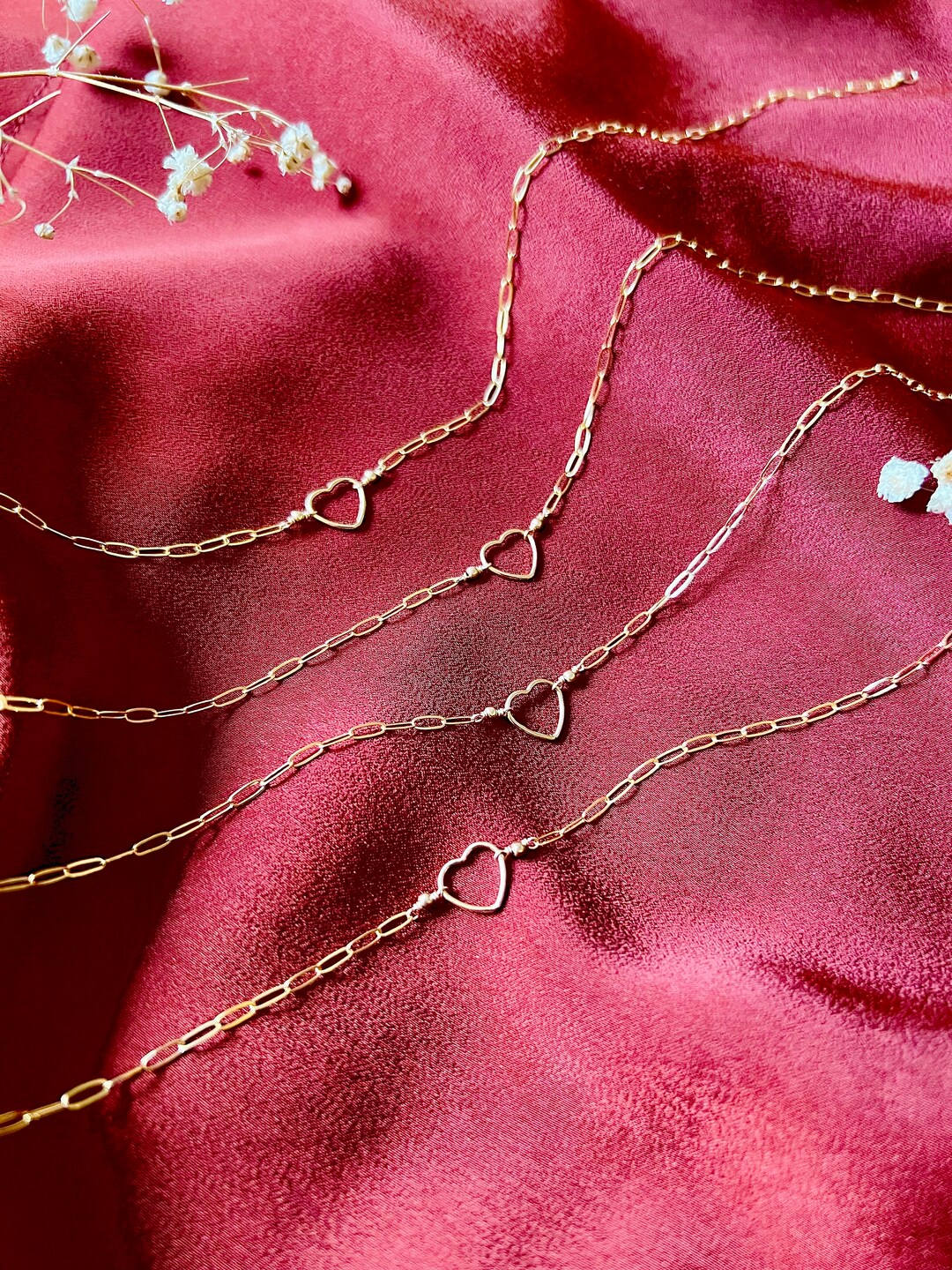 Heart Necklace, Valentine Heart Necklace, 14k Gold Fill or Sterling ...