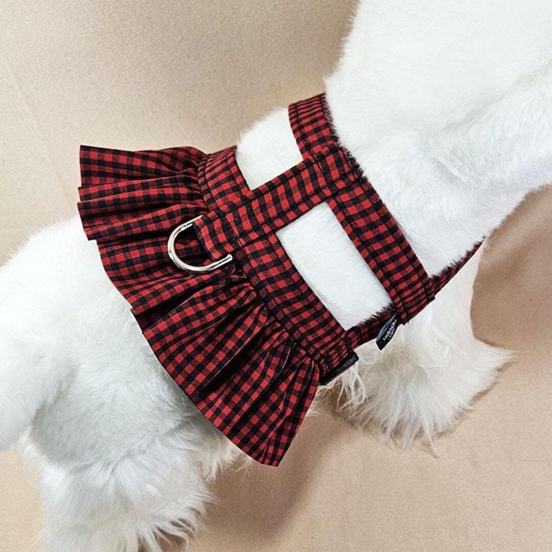 Dog Harness Buffalo Plaid Fancy Ruffle Easy-on Harness 9 Sizes - Etsy