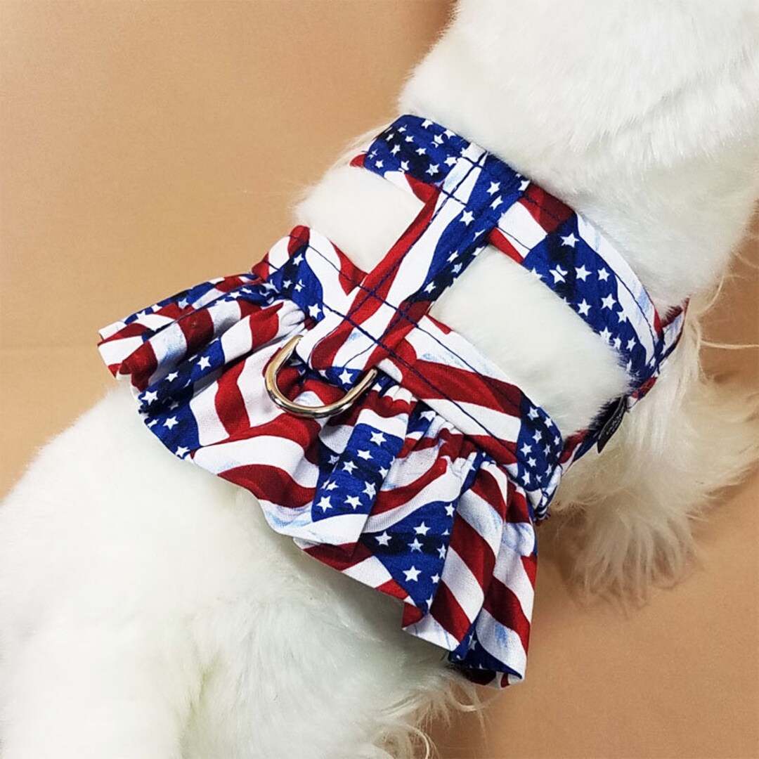 Dog Harness Stars & Stripes Fancy Ruffle Easy-on Harness 9 - Etsy