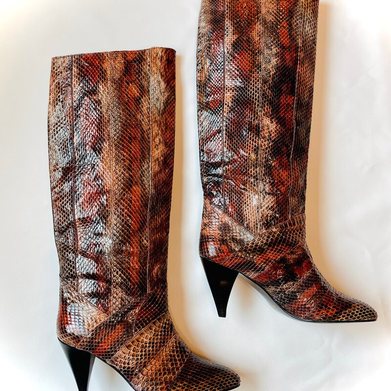 Snake Skin Boots - Etsy