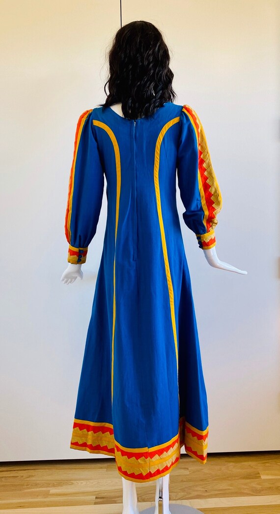 Small 70s Mexican Designer Josefa Blue Embroidered Co… - Gem