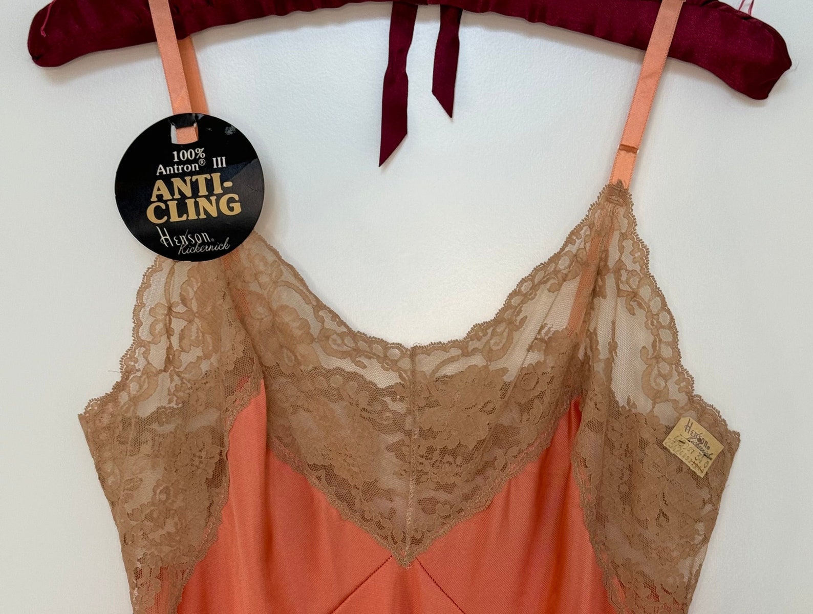 NWT 50's Henson Kickernick Peach Nylon and Lace Negligee Slip Dress - Etsy
