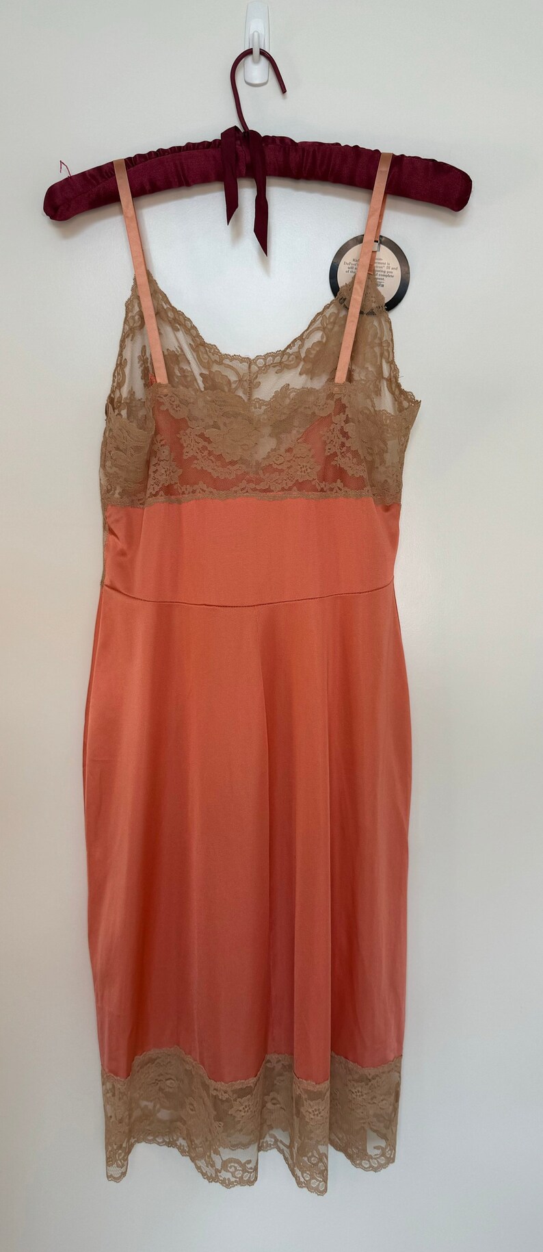 NWT 50's Henson Kickernick Peach Nylon and Lace Negligee Slip Dress - Etsy