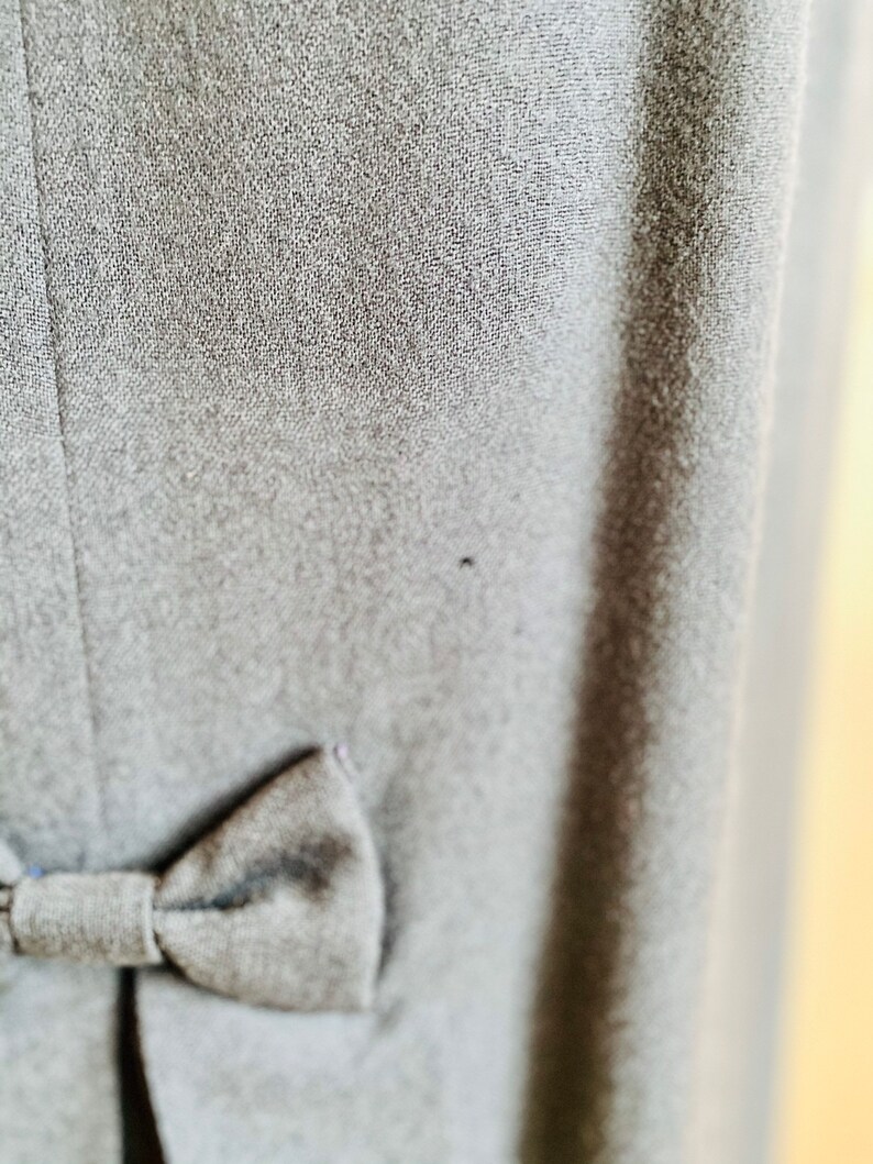 80s Does 40s Throwback Long Wool Dark Grey Straight Skirt With - Etsy