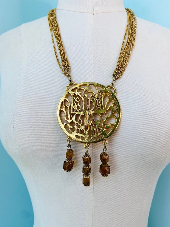 Vintage Alexis Kirk 70’s Egyptian Style Tribal Collar… - Gem