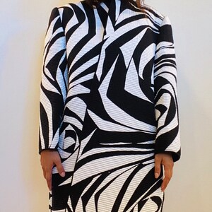 CHRISTIAN RUPERT Italian Couturier Quilted Black and White Printed ...