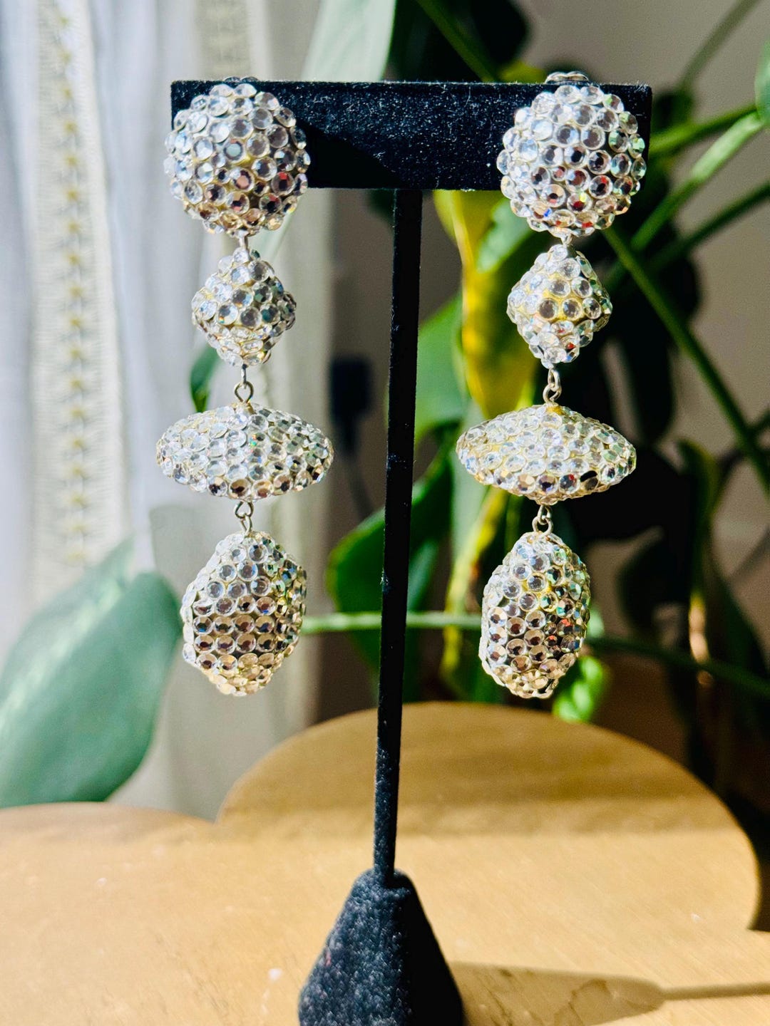 Disco Era Richard Kerr Huge Crystal Statement Earrings - Etsy