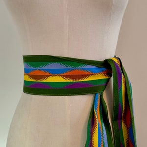 Vintage KENZO Woven Multi Color Tribal Sash - Etsy