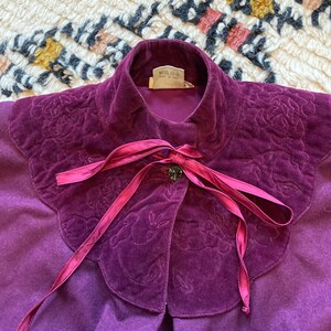 70s Gianni Versace Plum Purple Wool Cape Quilted Neck Top Coat - Etsy