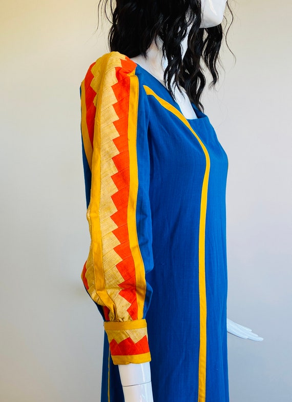 Small 70s Mexican Designer Josefa Blue Embroidered Co… - Gem