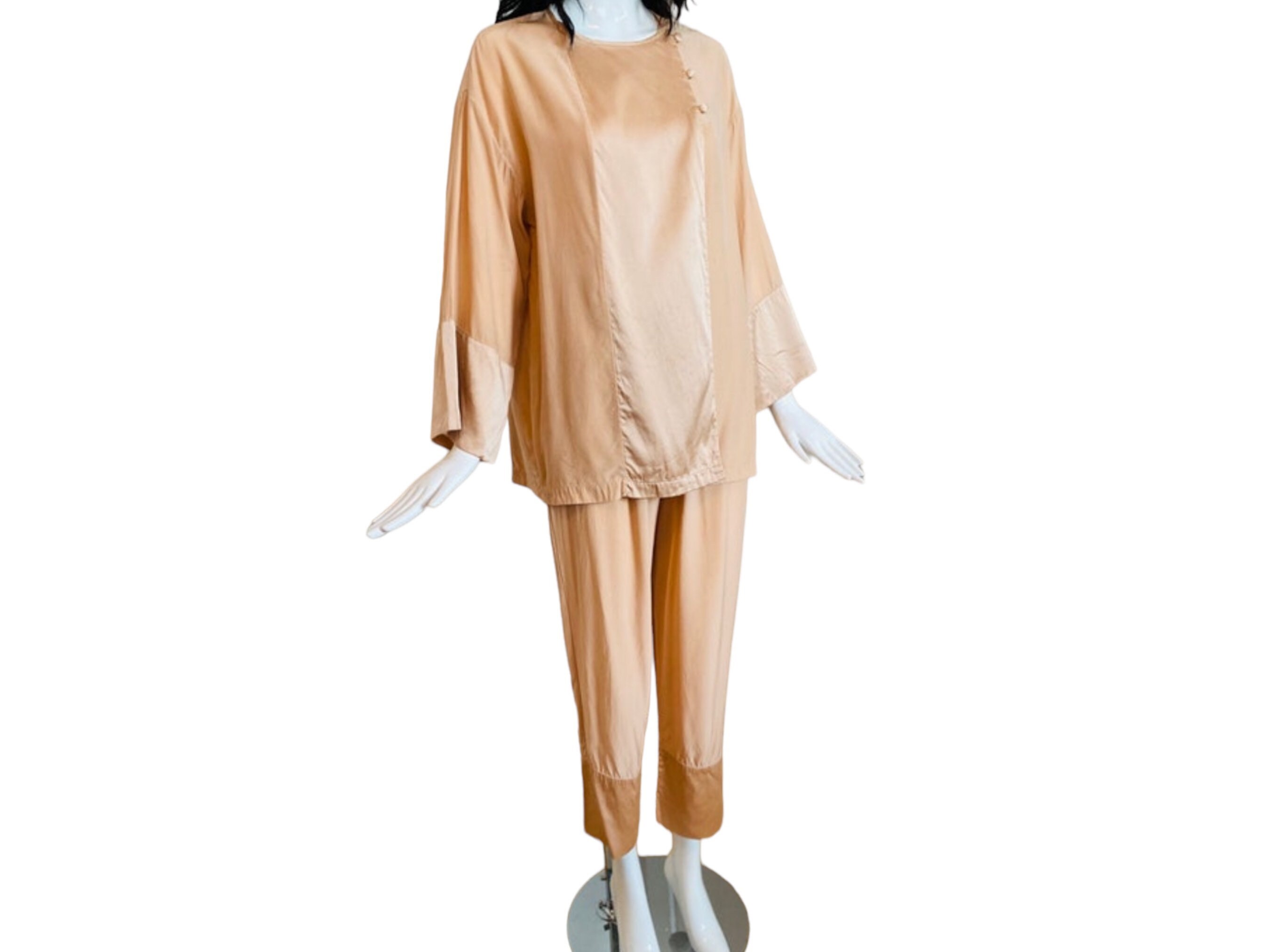 Valentino Silk Pale Pink Pajamas Pant Set Couture Loungewear Rare ...