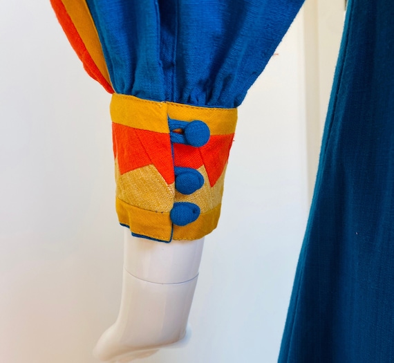 Small 70s Mexican Designer Josefa Blue Embroidered Co… - Gem