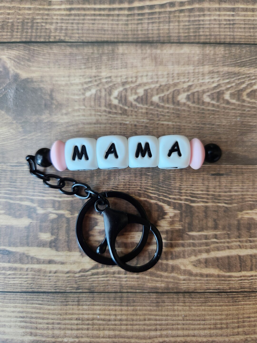 Mama Silicone Keychain, Mama Beaded Keychain, Silicone Bead Keychain ...