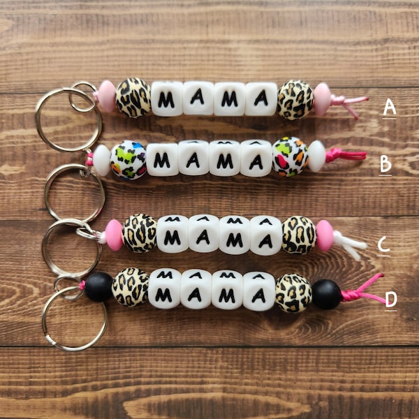 Mama Beaded Keychain - Etsy