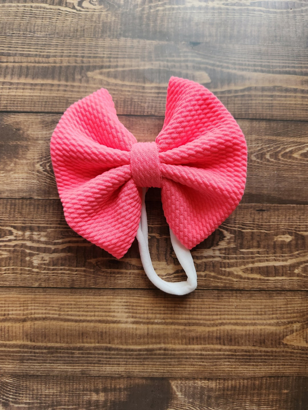 Neon Pink Bow Neon Pink Baby Headband Neon Pink Hair Bow - Etsy
