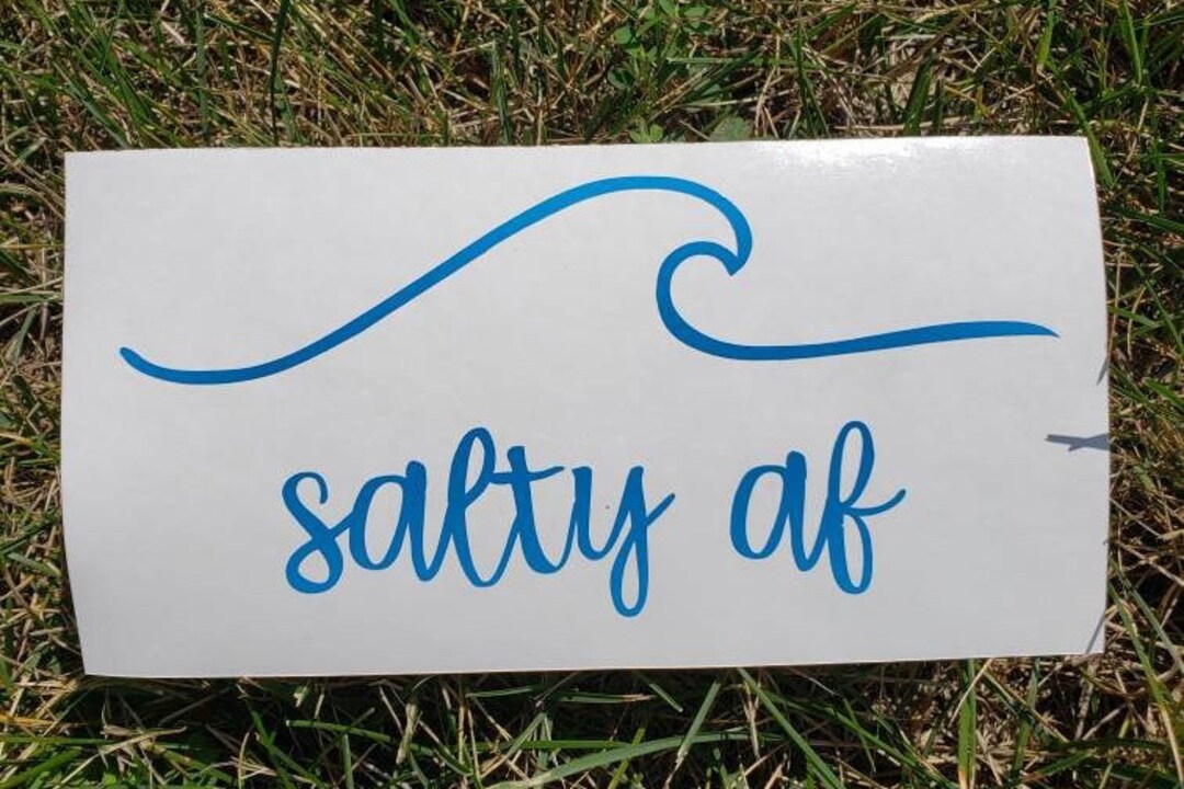 Salty Decal, Wave Decal, Ocean Decal, Beach Decal, Salty AF, Beachy ...