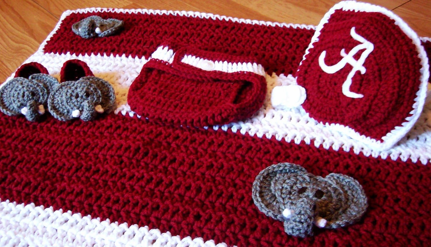 Made to Order Handmade Crochet Alabama Crimson Tide Baby | Etsy