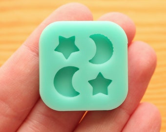 TINY Moons & Stars Clear Silicone Mold | Etsy