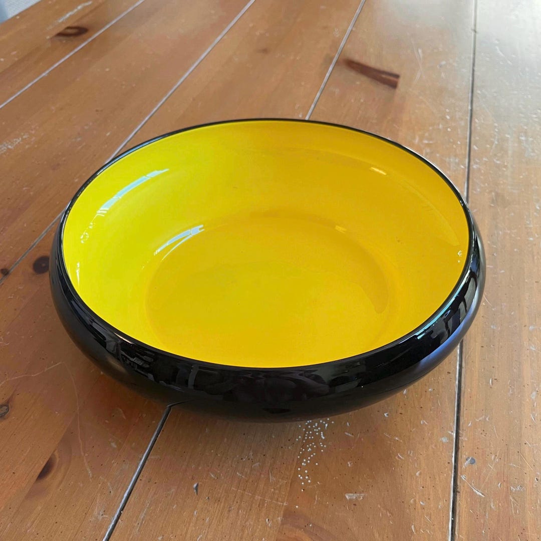 Vintage Hand-blown European Studio Glass Bowl 10” - Etsy