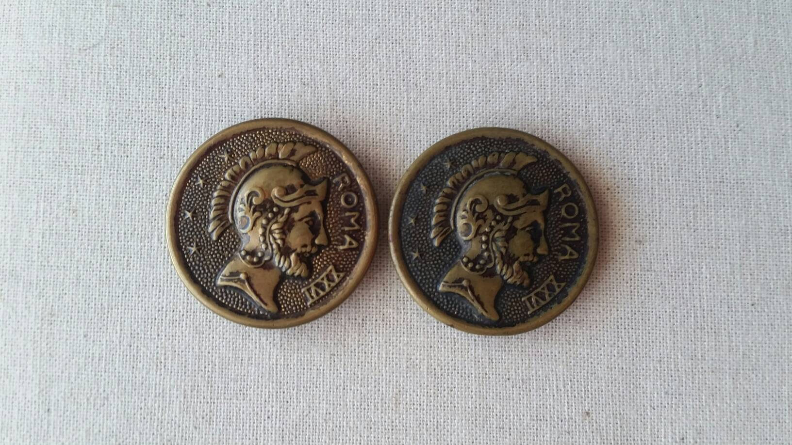Vintage Roma XXVI Buttons Set of 2, 28mm - Etsy