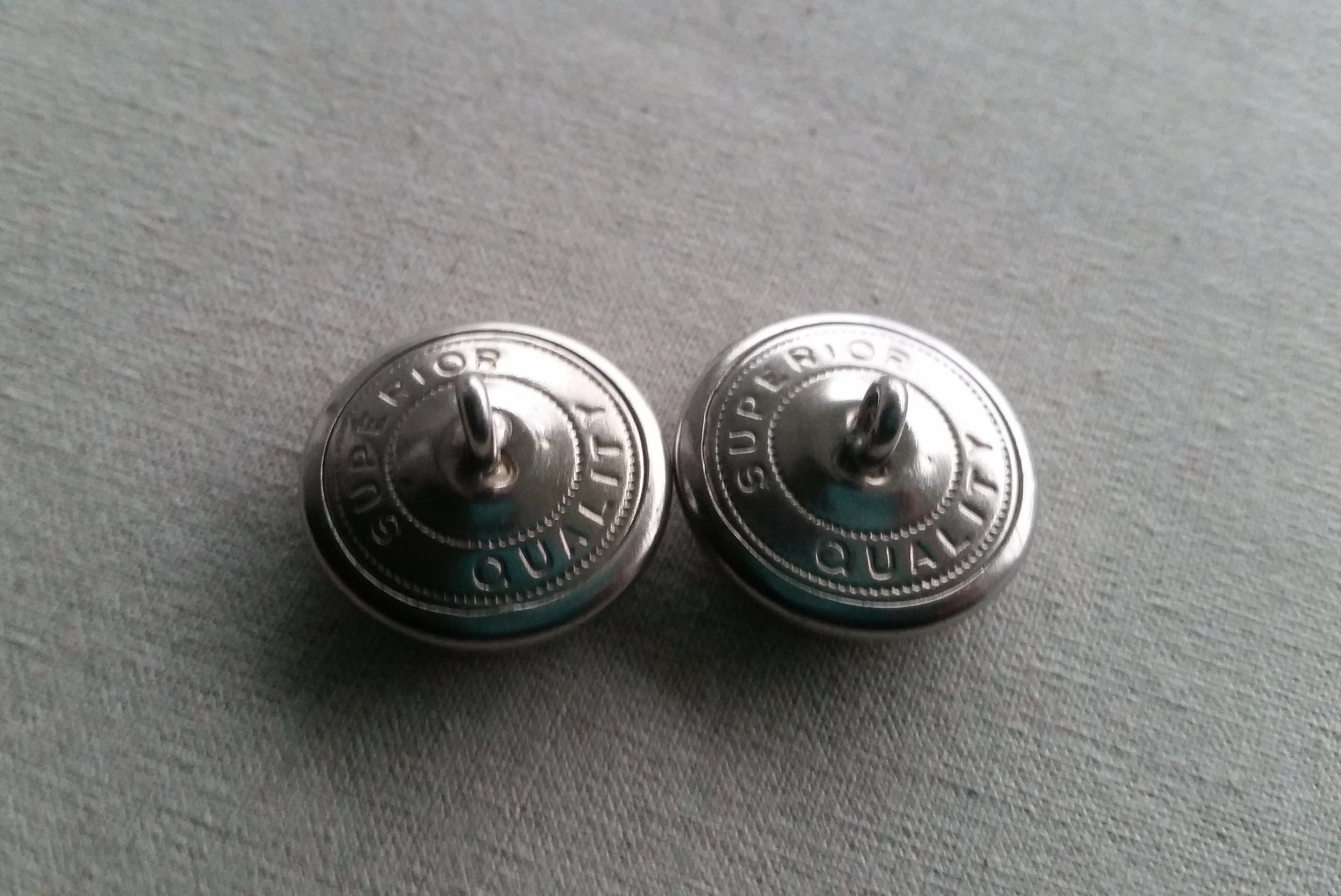 Vintage Silver Fire Department Metal Buttons Set of 2 Shank Buttons ...