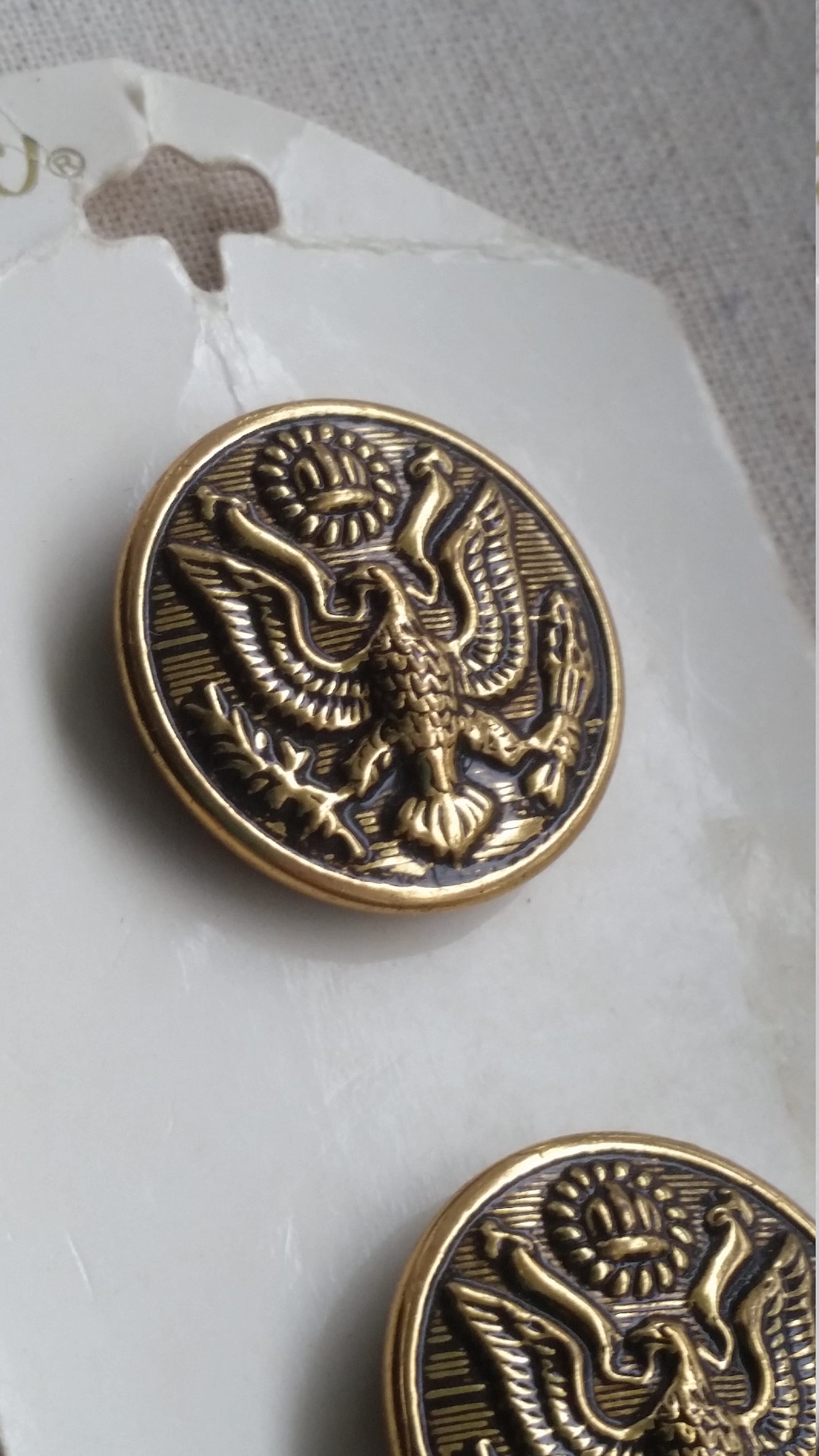 Vintage Gold Colored Eagle Buttons Set of 2 on Card Size 36 7/8 Inch - Etsy