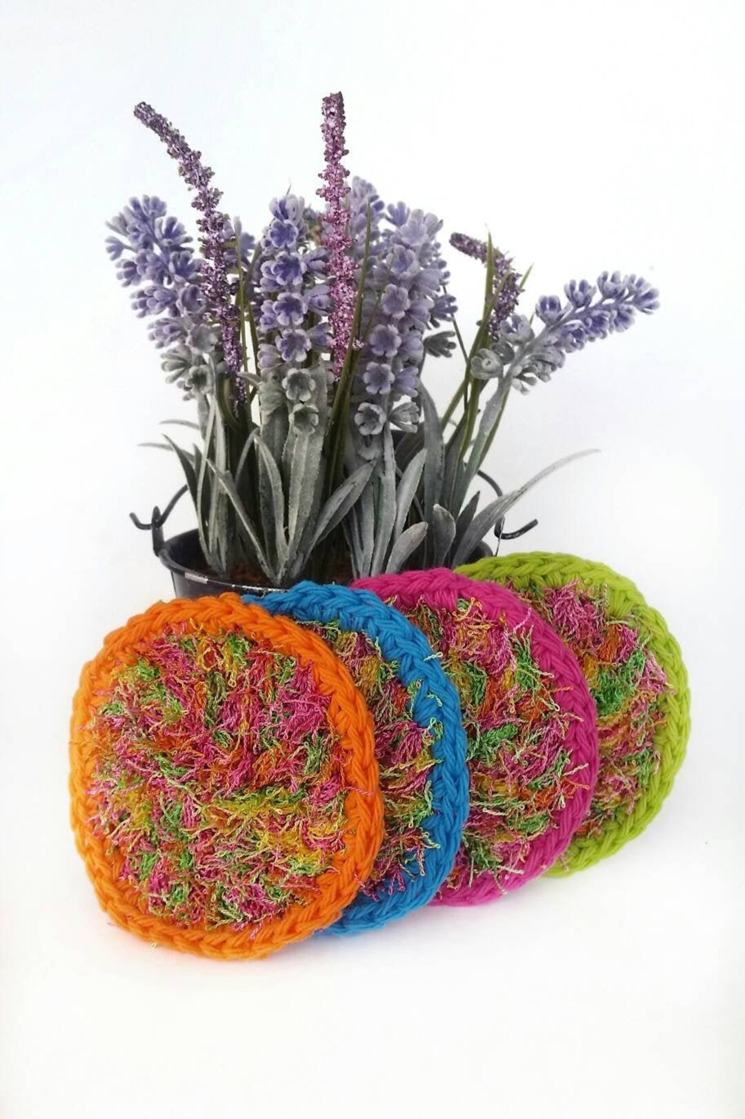 Dish Scrubbies Set of 4 , Washable and Reusable Kitchen Scrubbers ...