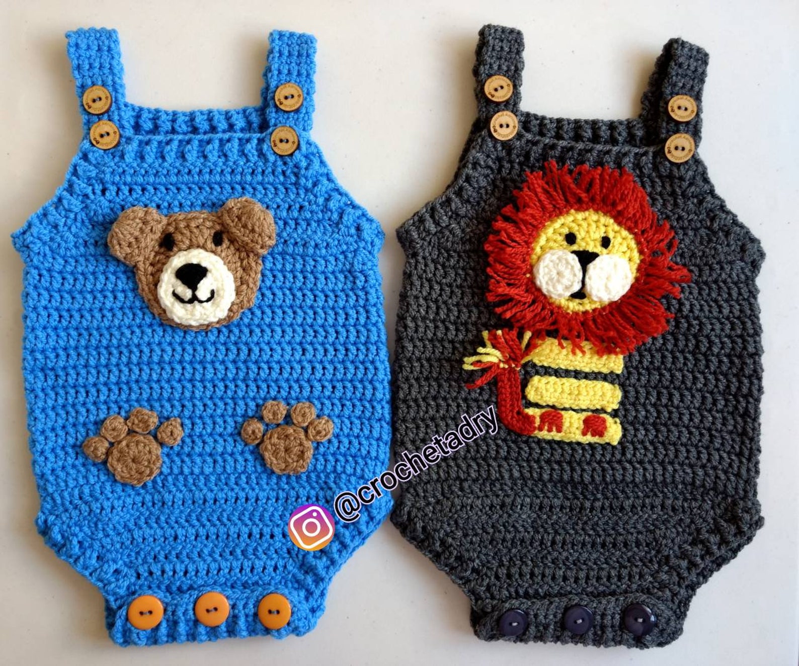 Overol Bebé Crochet Oso/ León - Etsy