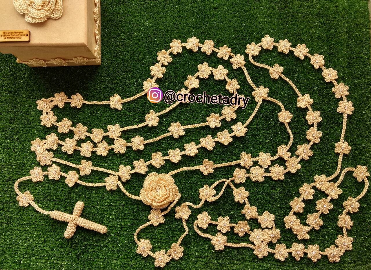 Crochet Wedding Lasso Golden Ivory / Lazo De Boda Crochet - Etsy