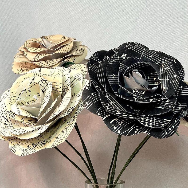 Music Notes Flower Bouquet - Etsy