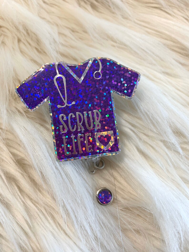 Scrub Life Name Badge Reel/ Holder for Doctors and Nurses | Etsy