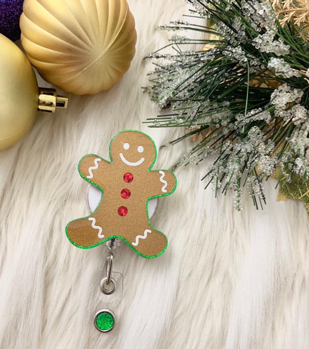 Gingerbread Man Name Badge Reel/ Holder - Etsy