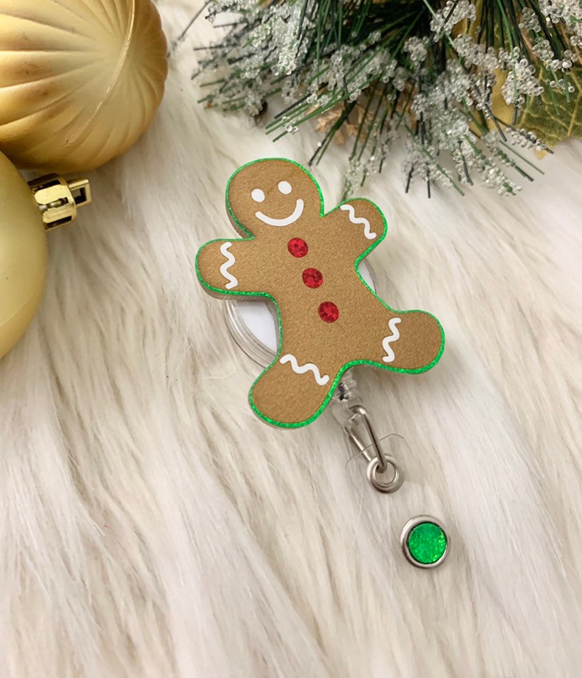 Gingerbread Man Name Badge Reel/ Holder - Etsy