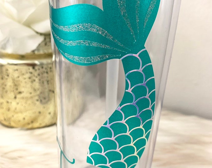 Personalized Mermaid Water Bottle Tumbler - Etsy