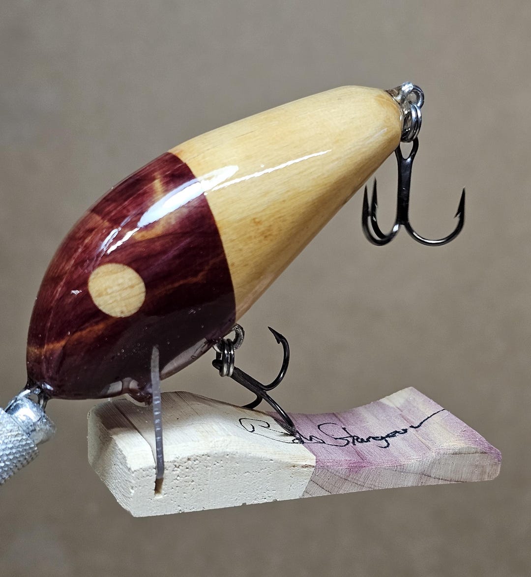 Handmade Wooden Fishing Lure. From Scratch Custom Made Crankbait. With ...